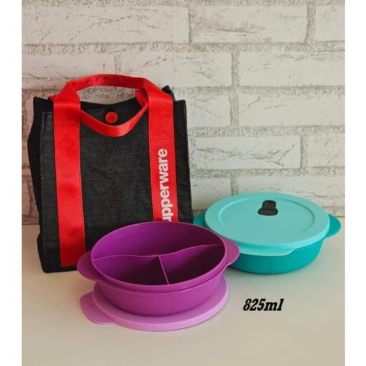 Tupperware Crystalwave Divided Dish 825ml/ Reheatable Lunch Box/ Bekas ...