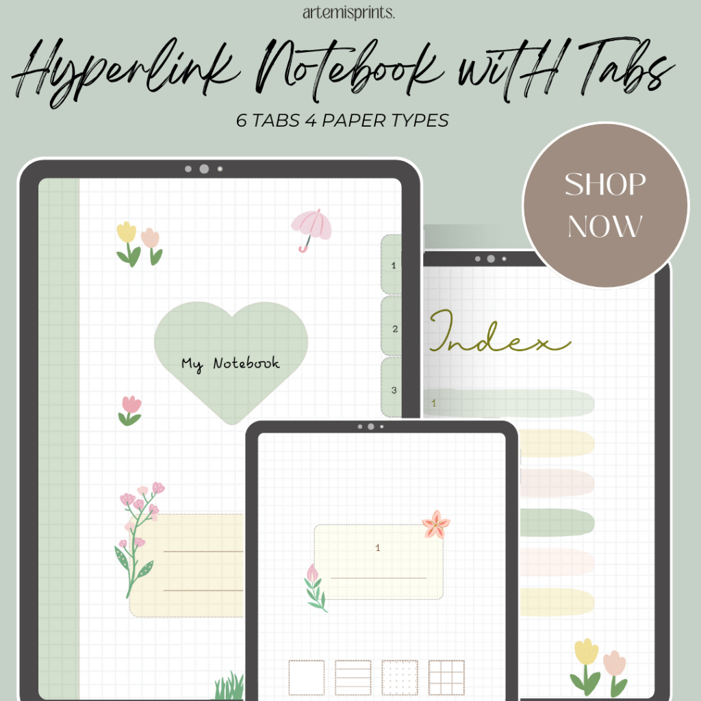 Hyperlinked Digital Notebook Notes PDF Printable 2023 2024 goodnotes ...
