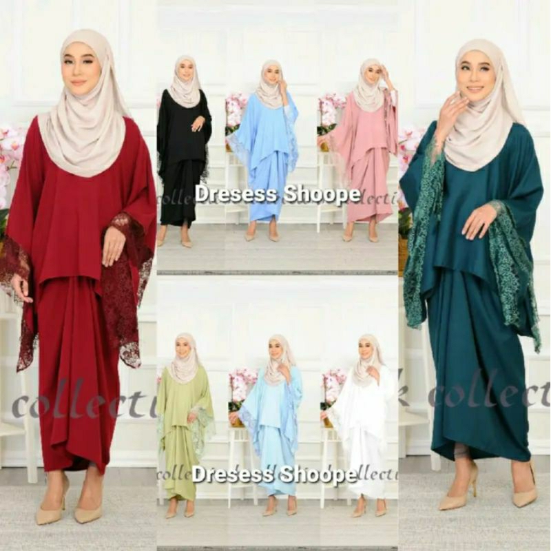 kaftan Lace Pario Natasya | Kaftan Kurung | Bridesmaid Kurung | Ready ...