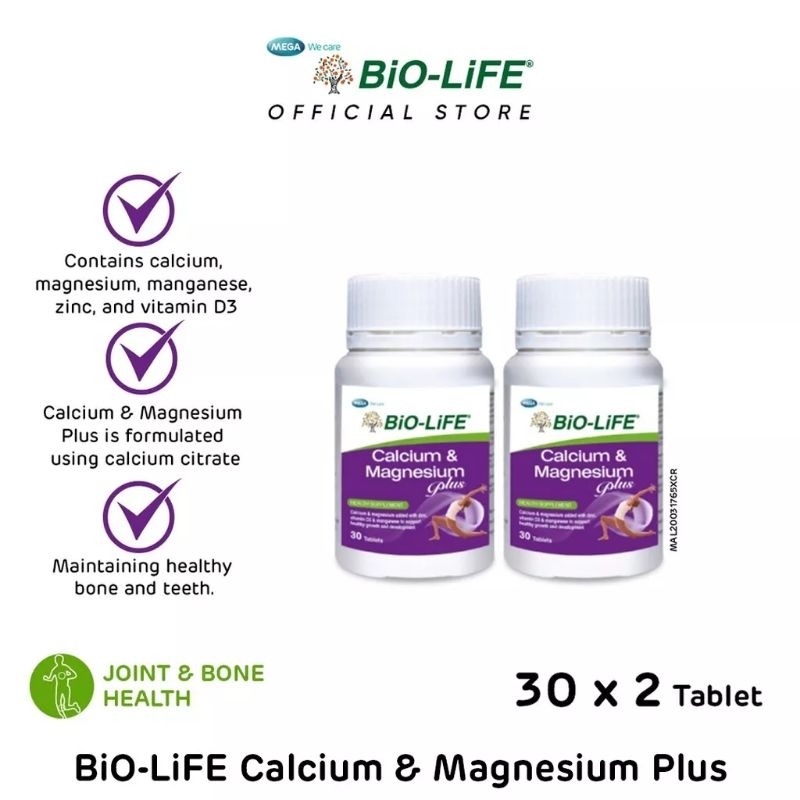 BIO-LIFE CALCIUM & MAGNESIUM PLUS 2x30 (EXP 09/24) | Shopee Malaysia