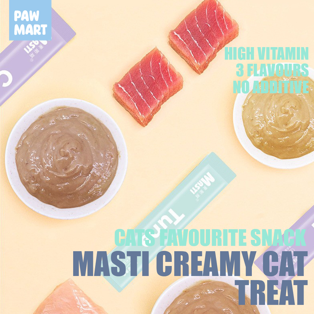 MASTI 15G CREAMY CAT TREAT CHICKEN TUNA COD CAT WET FOOD CAT SNACK ...