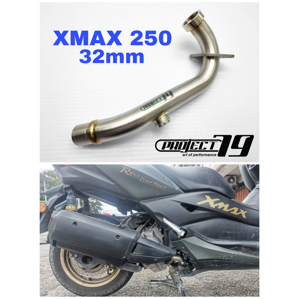Manifold Project79 Yamaha XMAX 250 32mm Universal Stainless Steel Link ...