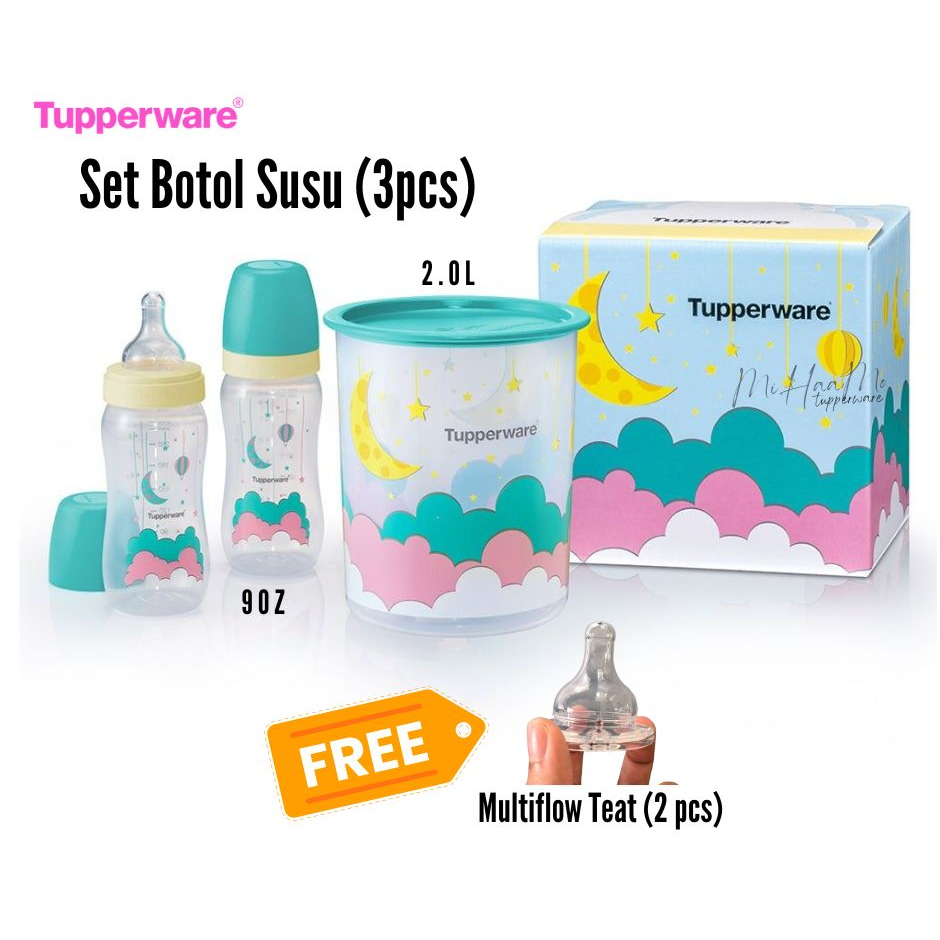 Tupperware Baby Gift Set Happy Bunny Bekas Susu Kedap Udara Botol Susu ...