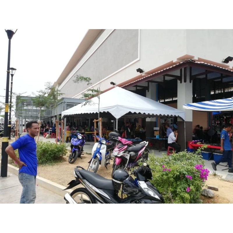 Canvas Only 20 ' x 20' Pyramid Canopy Tent White Silver PVC Tarpaulin ...