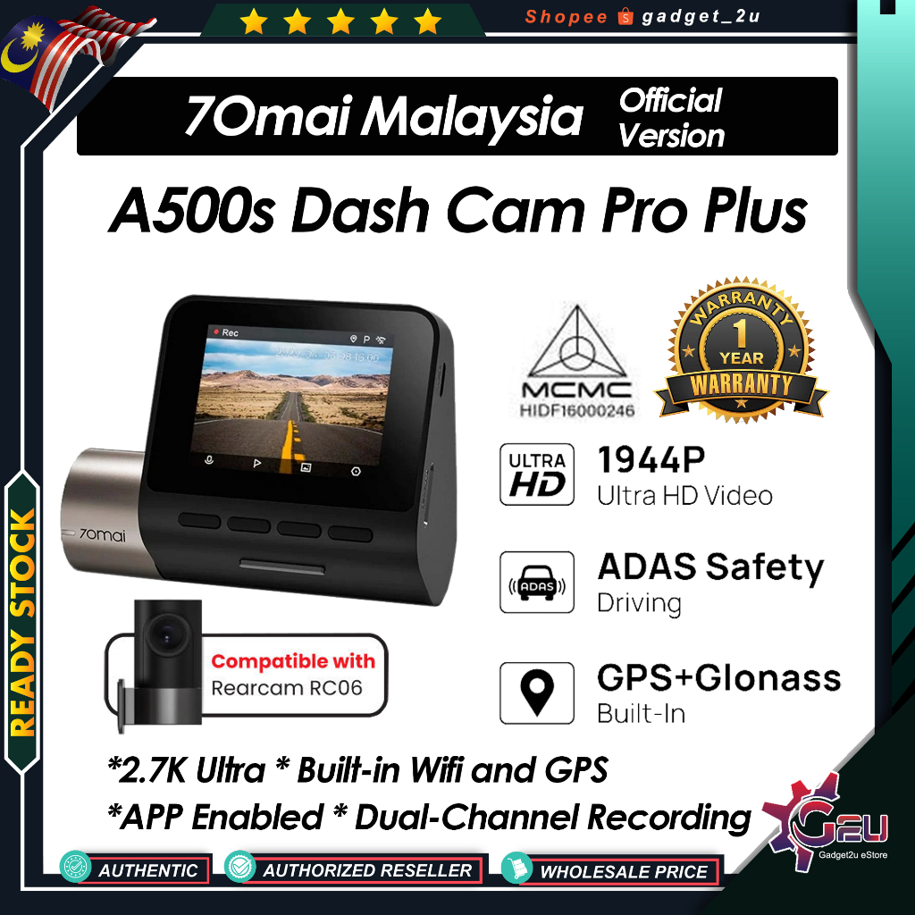 (1 Year Warranty) 70mai A500s-1 Pro Plus Dash Cam Car Recorder 1944P ...