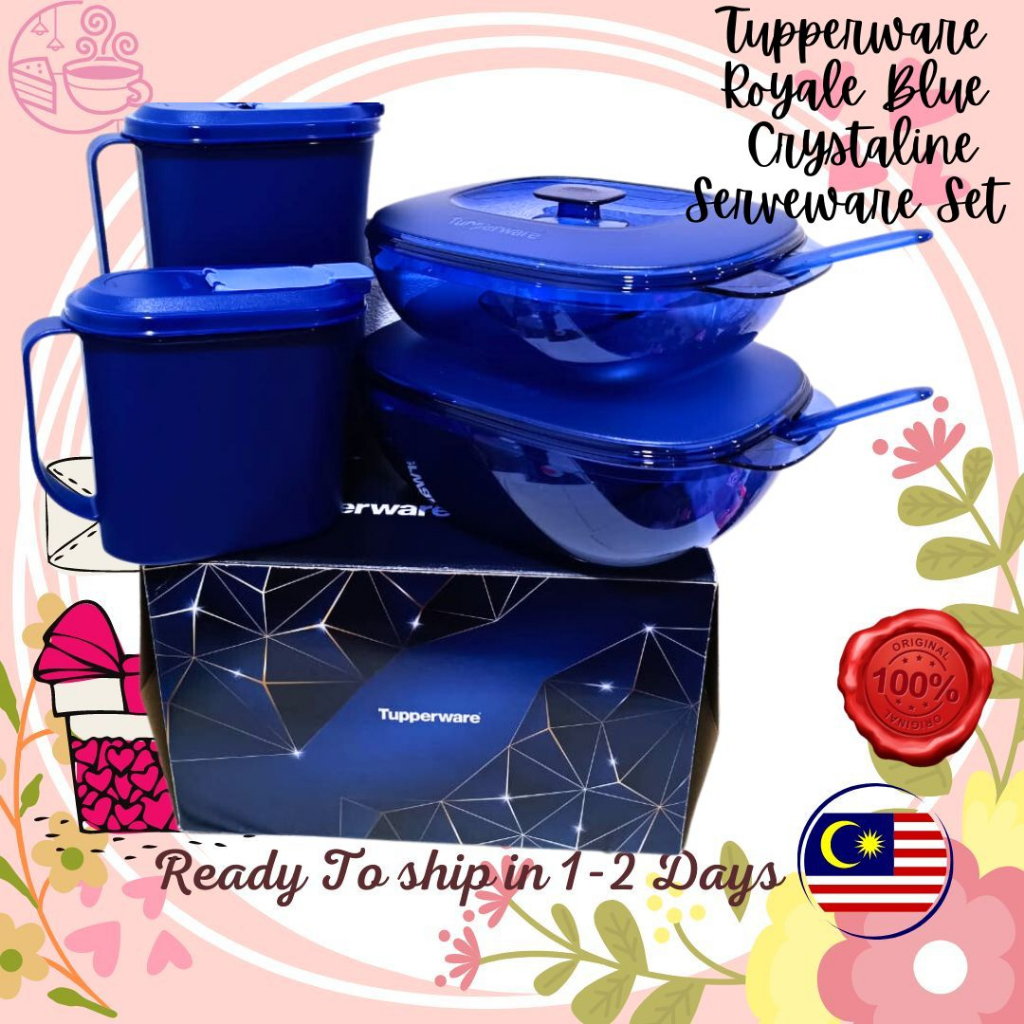 🔥Raya Sale🔥🎁 Hadiah Tupperware🎁 4 IN 1 Royale Blue Crystalline ...