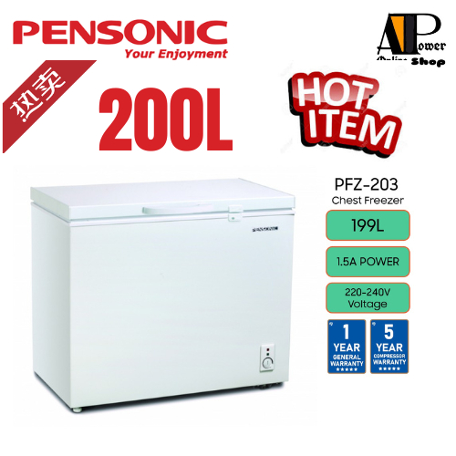 Pensonic Chest Freezer 200L PEN-PFZ202 ./NEW MODEL PFZ-203G | Shopee ...
