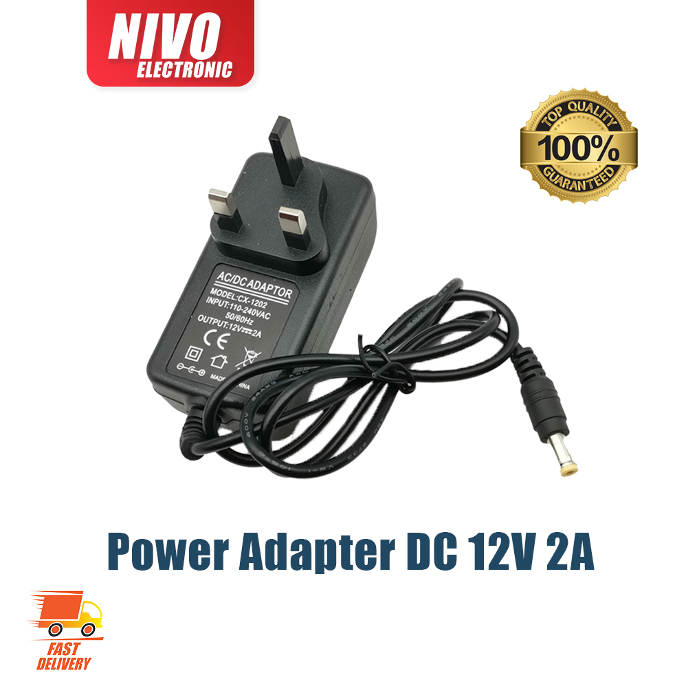 Power Adapter DC 12V 2A 5.5mm X 2.1mm For Modem Router / CCTV power ...
