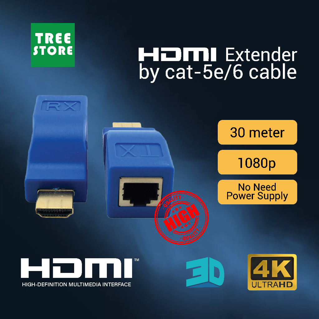HDMI Extender 30 Meters To HD Network RJ45 Amplification Transmitter ...