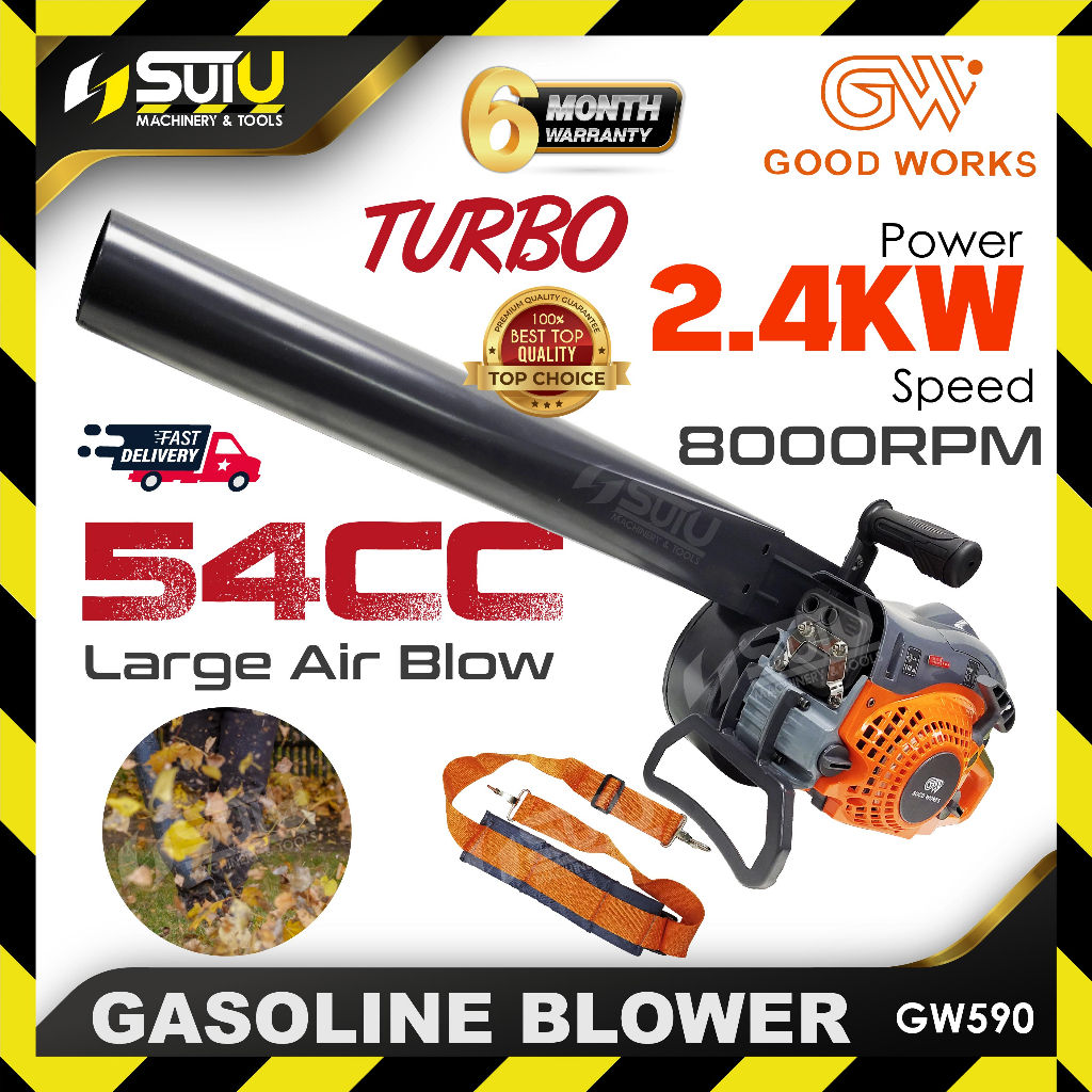 【POWERFUL】GOOD WORKS GW590 54CC Chainsaw Blower / Gasoline Blower / Mesin Peniup 2.4kW 8000RPM ...