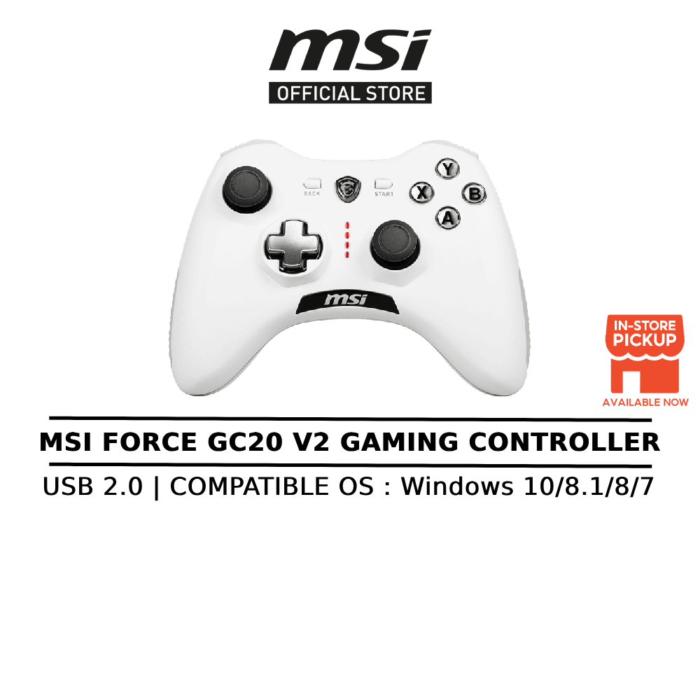 MSI FORCE GC20 V2 WHITE WIRED GAMING CONTROLLER (WHITE) | Shopee Malaysia