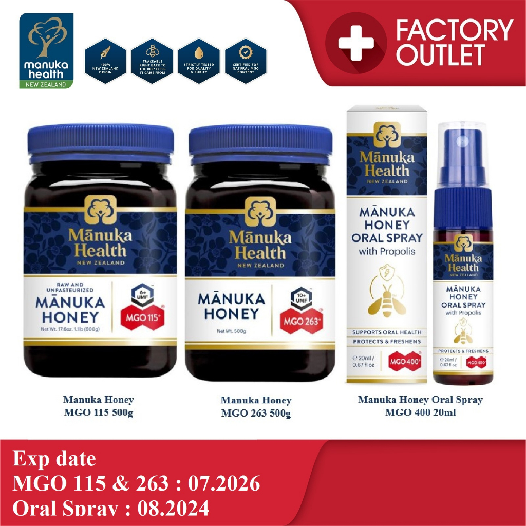 Manuka Health Manuka Honey MGO 115 500g / MGO 263 500g / Manuka Honey ...