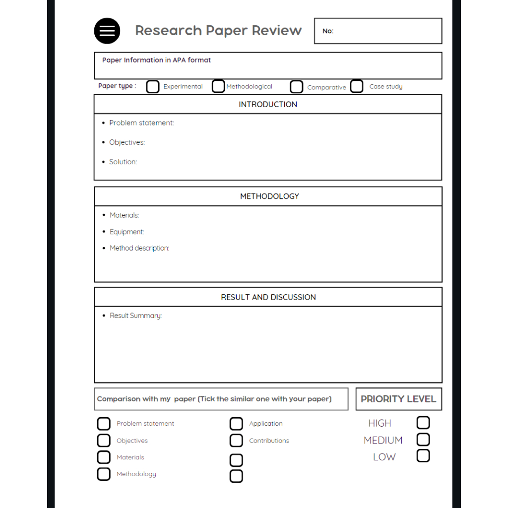 Research Paper Review Template for Student and Researcher | Shopee Malaysia