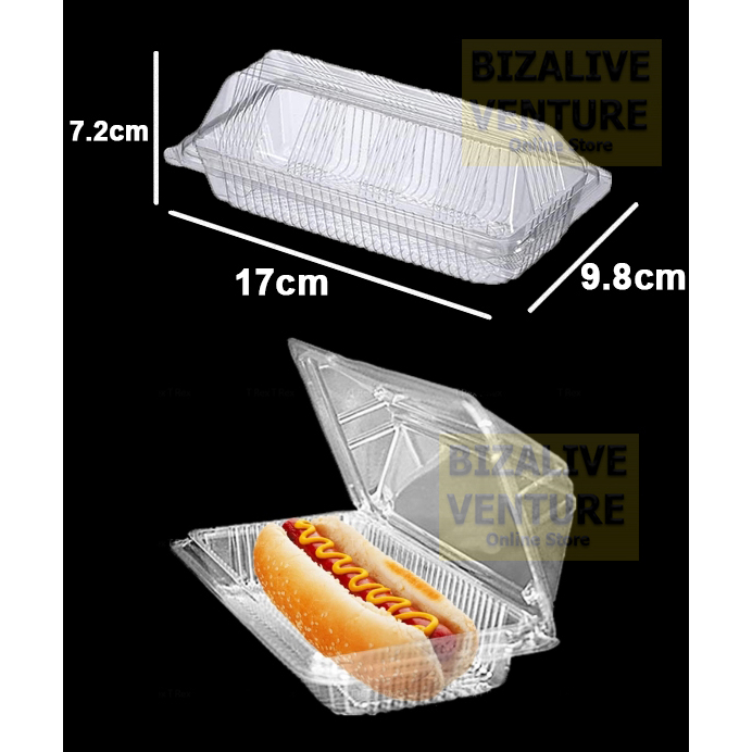 [100pcs±] Plastic Tray with Lock OP-L027 | Hot Dog Box | Bakery ...