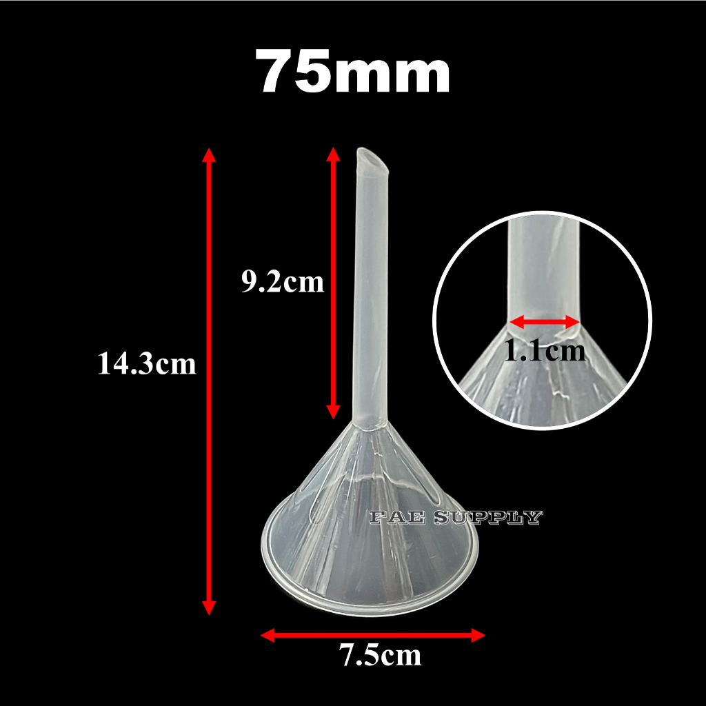 Plastic Funnel 75 90 100 120 150mm Filter Funnel For Lab Use Perfume ...