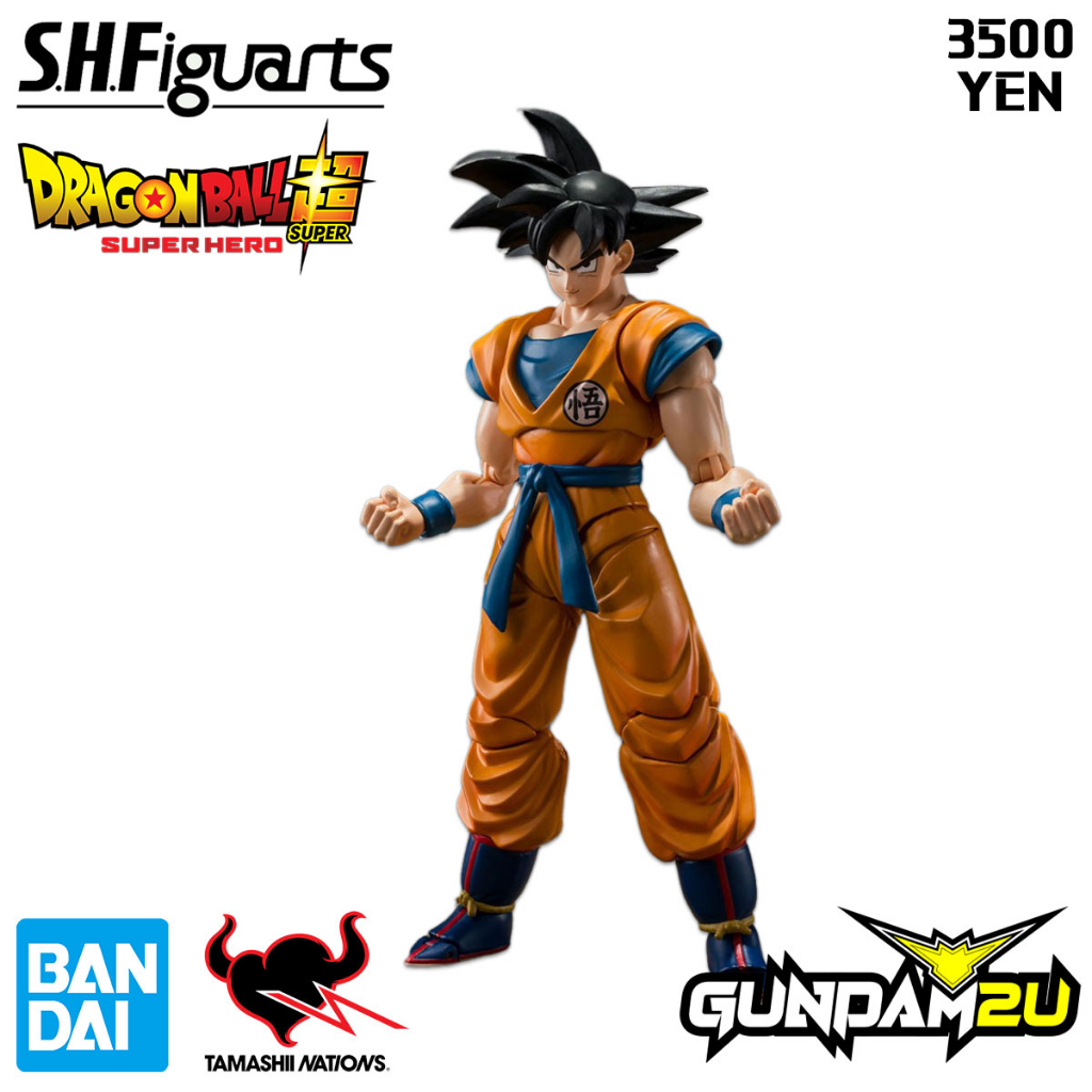 BANDAI SHF Son Goku Super Hero - Tamashii Nations S.H.Figuarts Dragon Ball Super Hero Action ...