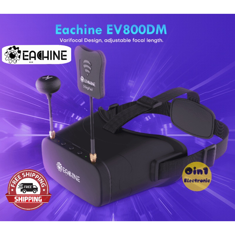 Eachine EV800DM FPV Goggle - Varifocal 5.8G 40CH Diversity FPV Goggles with HD DVR 3 Inch ...