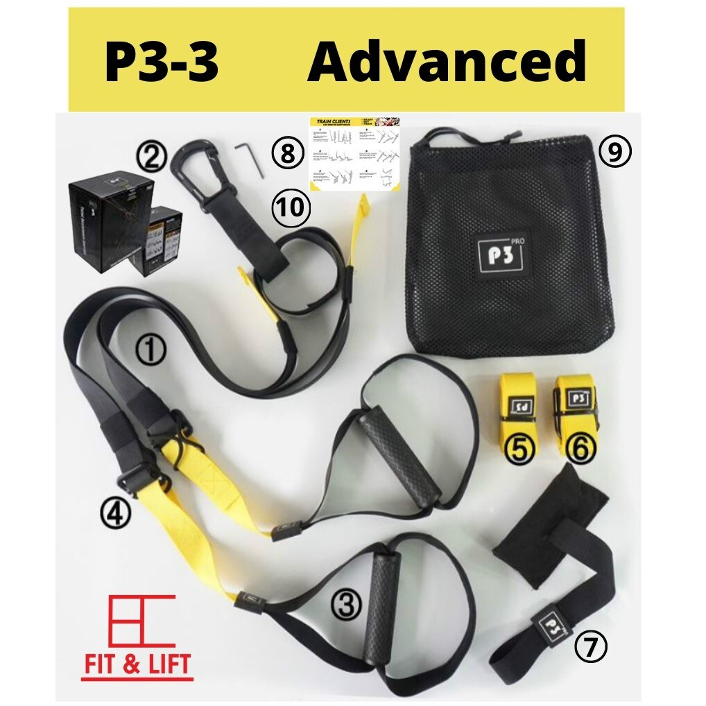 TRX Suspension Kit P3 PRO 3 Gym Suspension Training Kit System Resistance Weight Training[Ready ...