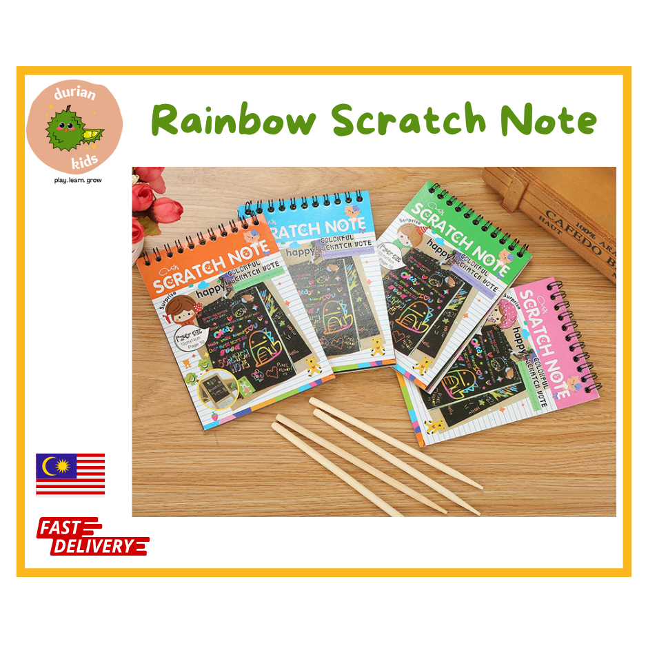Scratch Art Notebook Rainbow color / Drawing Notepads/ Children ...