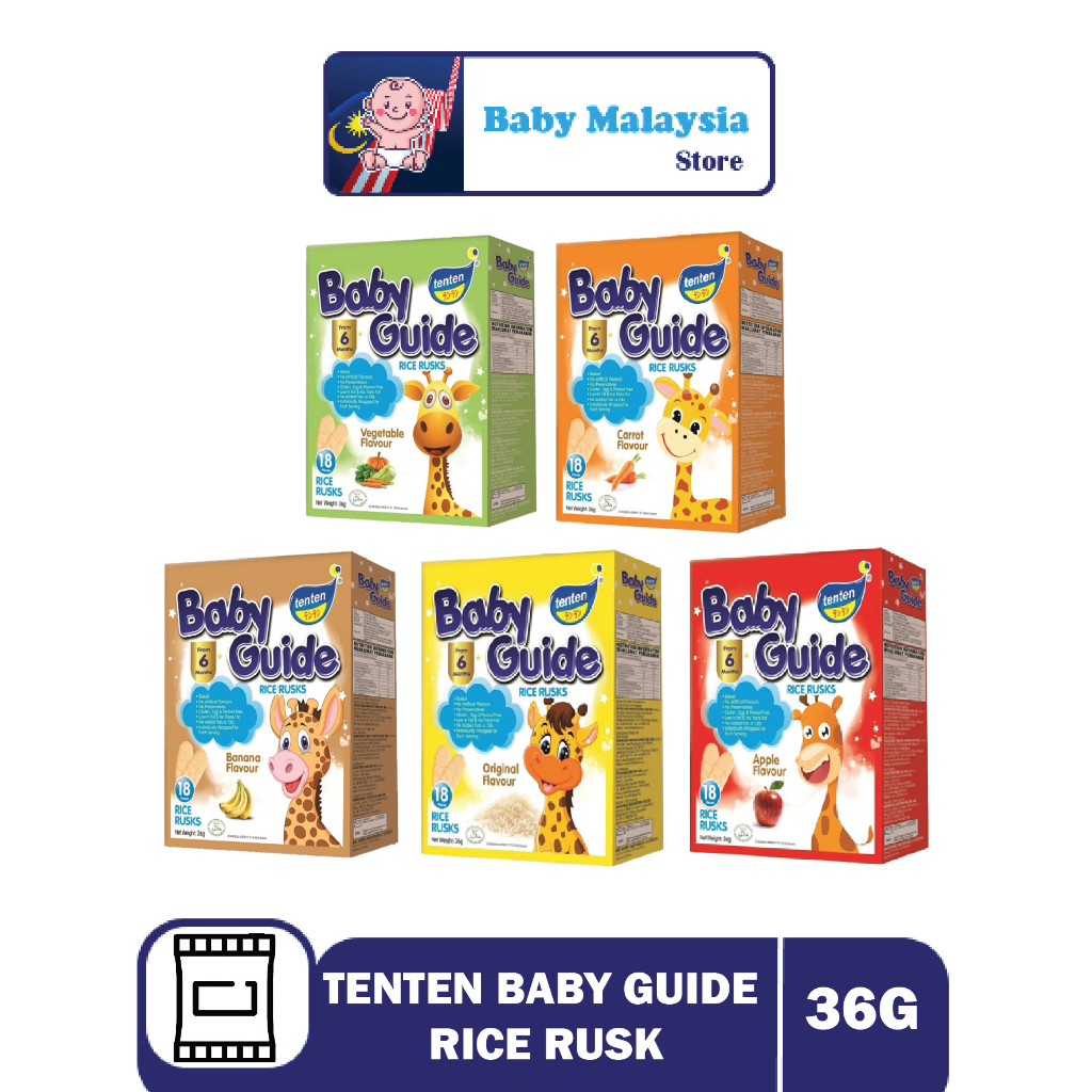 TENTEN BABY GUIDE RICE RUSKS 36g | Shopee Malaysia