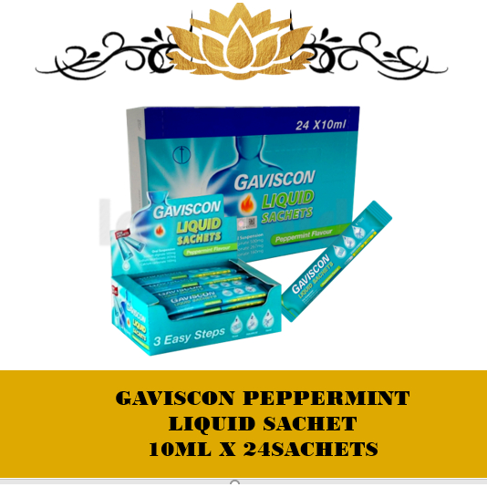 GAVISCON PEPPERMINT LIQUID SACHET 10ML X 24sachets | Shopee Malaysia