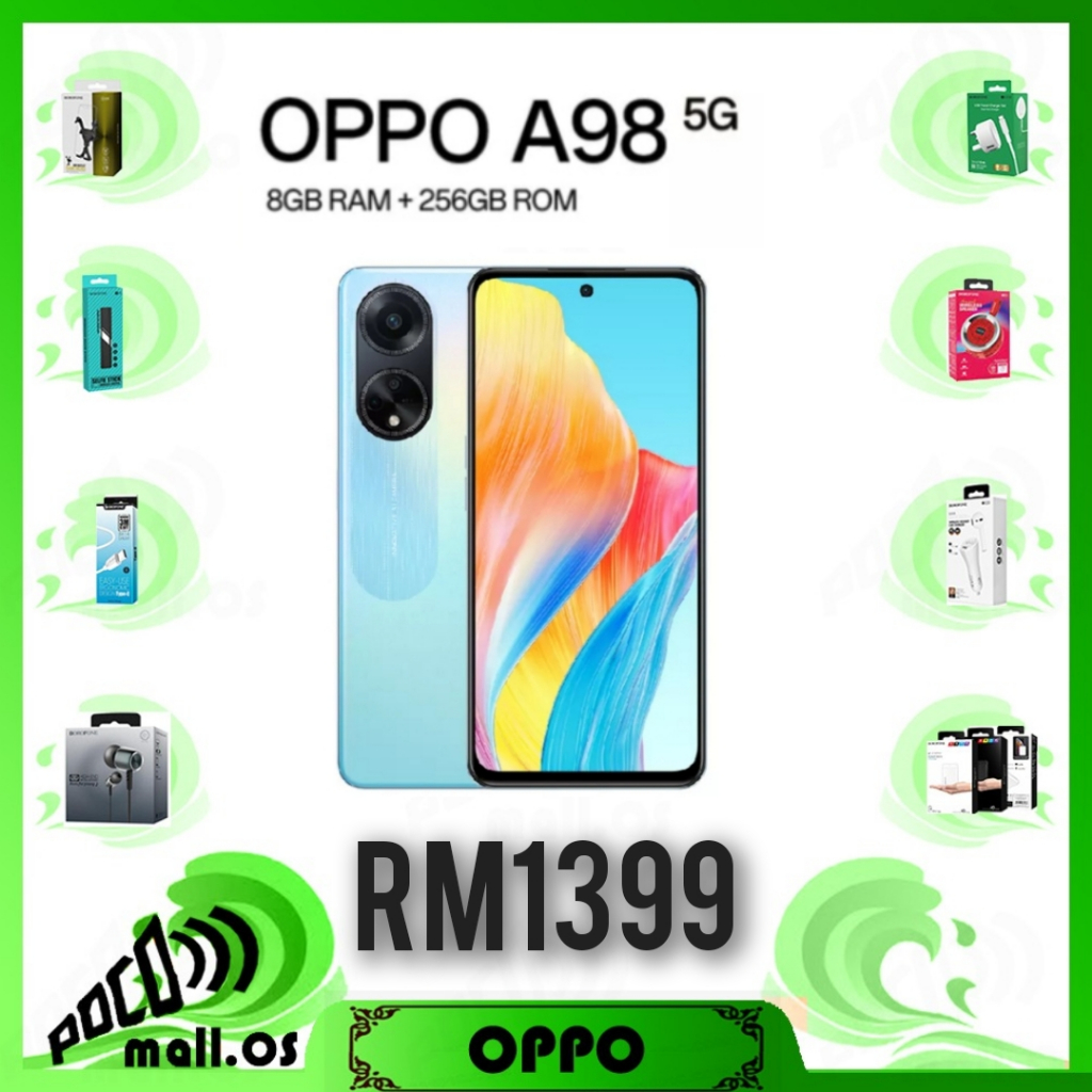 OPPO A98 | 5G 💥8GB+256GB💥🎁FREE GIFT🎁 100% OPPO MALAYSIA | Shopee Malaysia