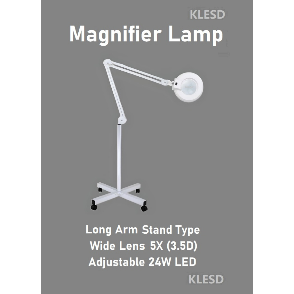 klesd/ Ready stock/ ESD 5X LED Magnifier Lamp stand type/ with 24W ...