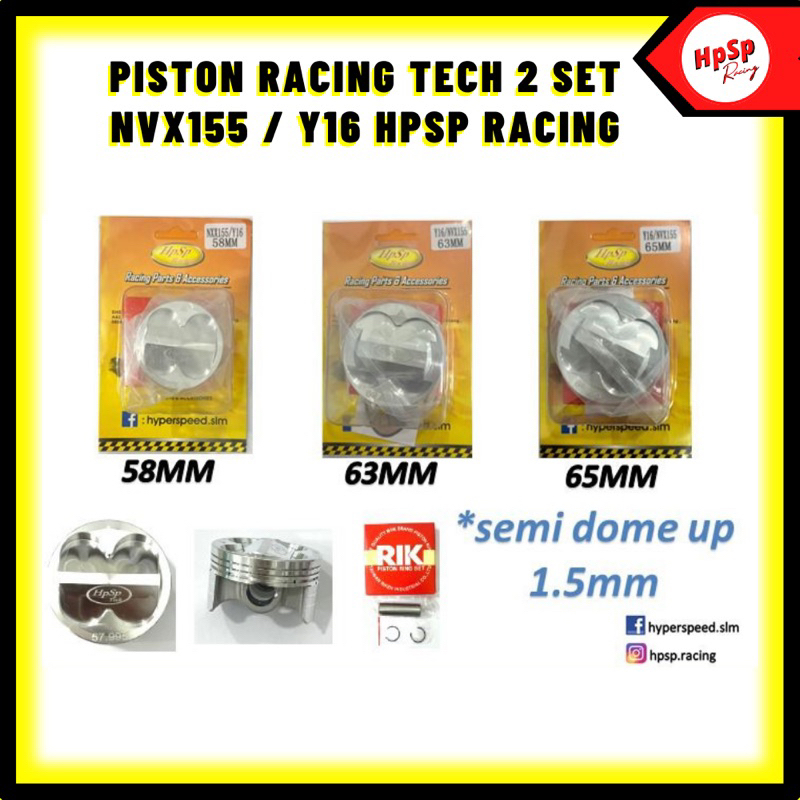 HPSP RACING PISTON RACING TECH 2 SET LC135 / Y16 / NVX155 HPSP RACING ...