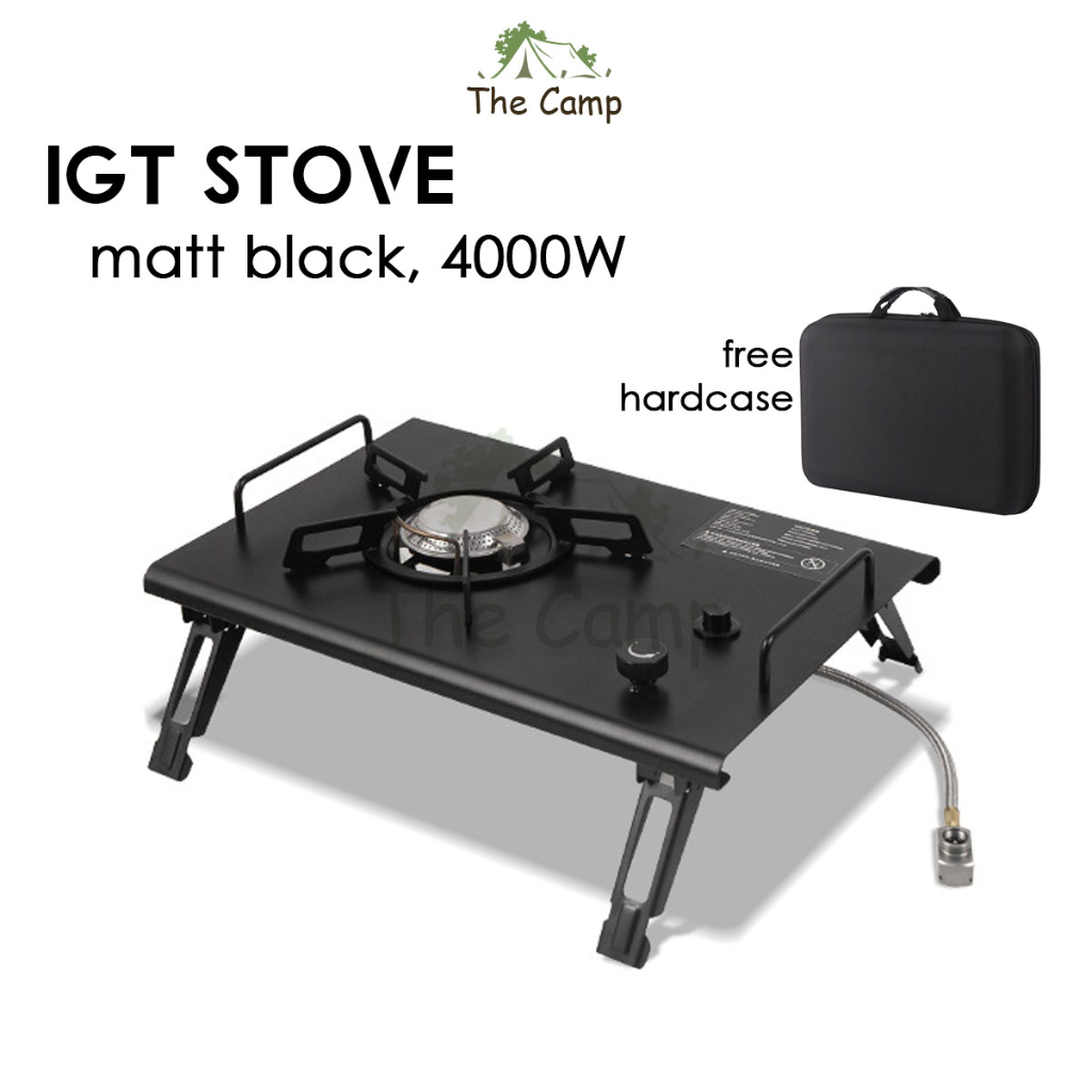 IGT Stove Matt Black 4000W Stainless Steel Copper Camping Outdoor Cooking Portable Gas Stove ...