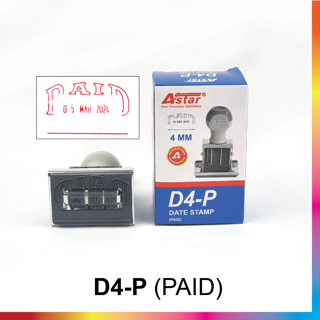 Astar Date Stamp - Received / Paid with date D4-P / D4-R | Shopee Malaysia