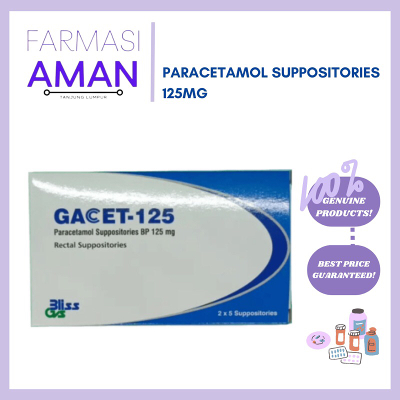 [CLEARANCE! EXP 12/2025] Gacet-125 Paracetamol Suppositories BP 125mg ...