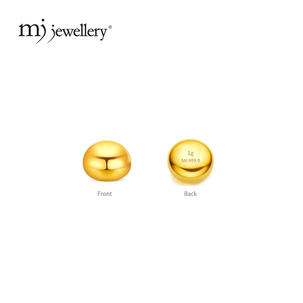 MJ Jewellery 999.9/24K Pure Gold Gold Bean / 金豆- GB004 | Shopee Malaysia
