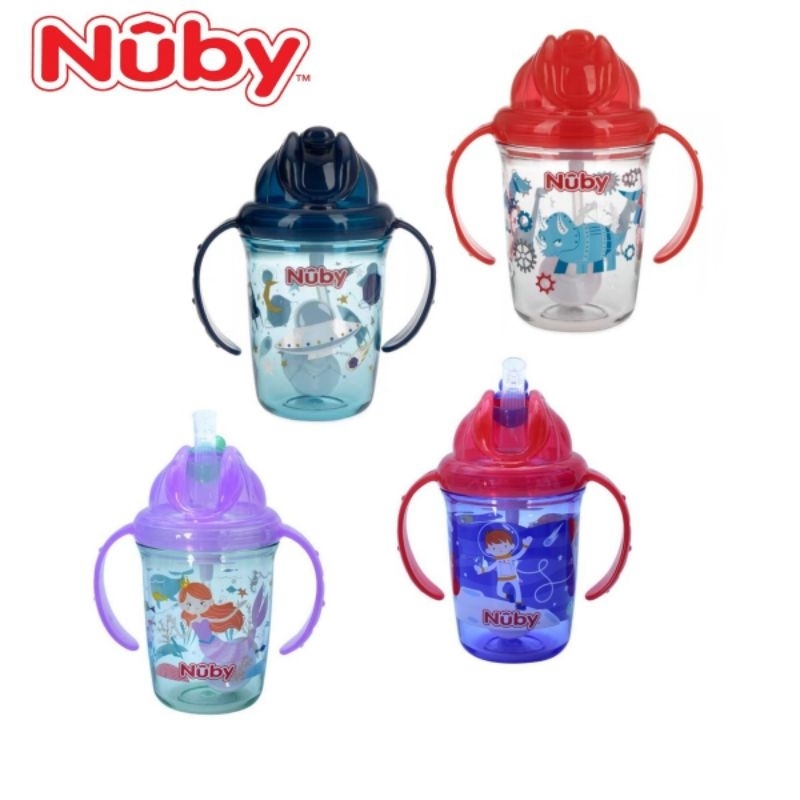 Nuby Tritan Flip N Sip Active Sipeez Thin Straw 8oz/240ml or 10oz/300ml 12m+ Single Pack ...