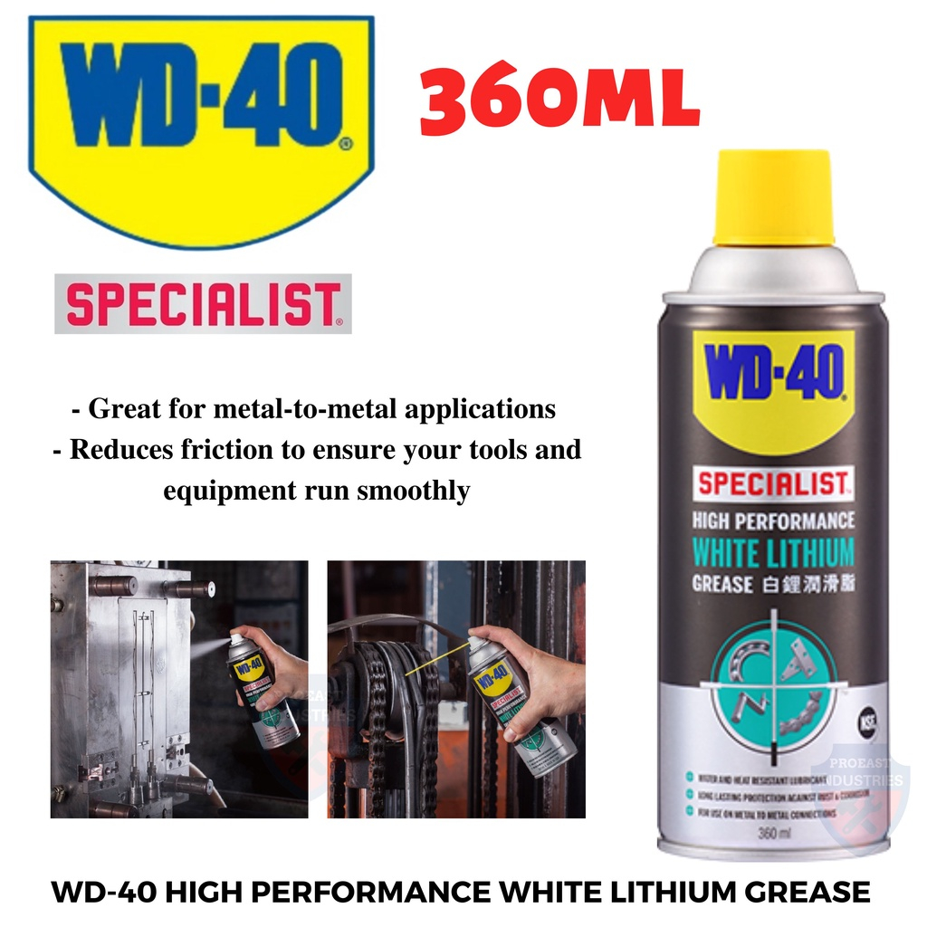 WD40 High Performance White Lithium Grease Spray 360ml | Shopee Malaysia