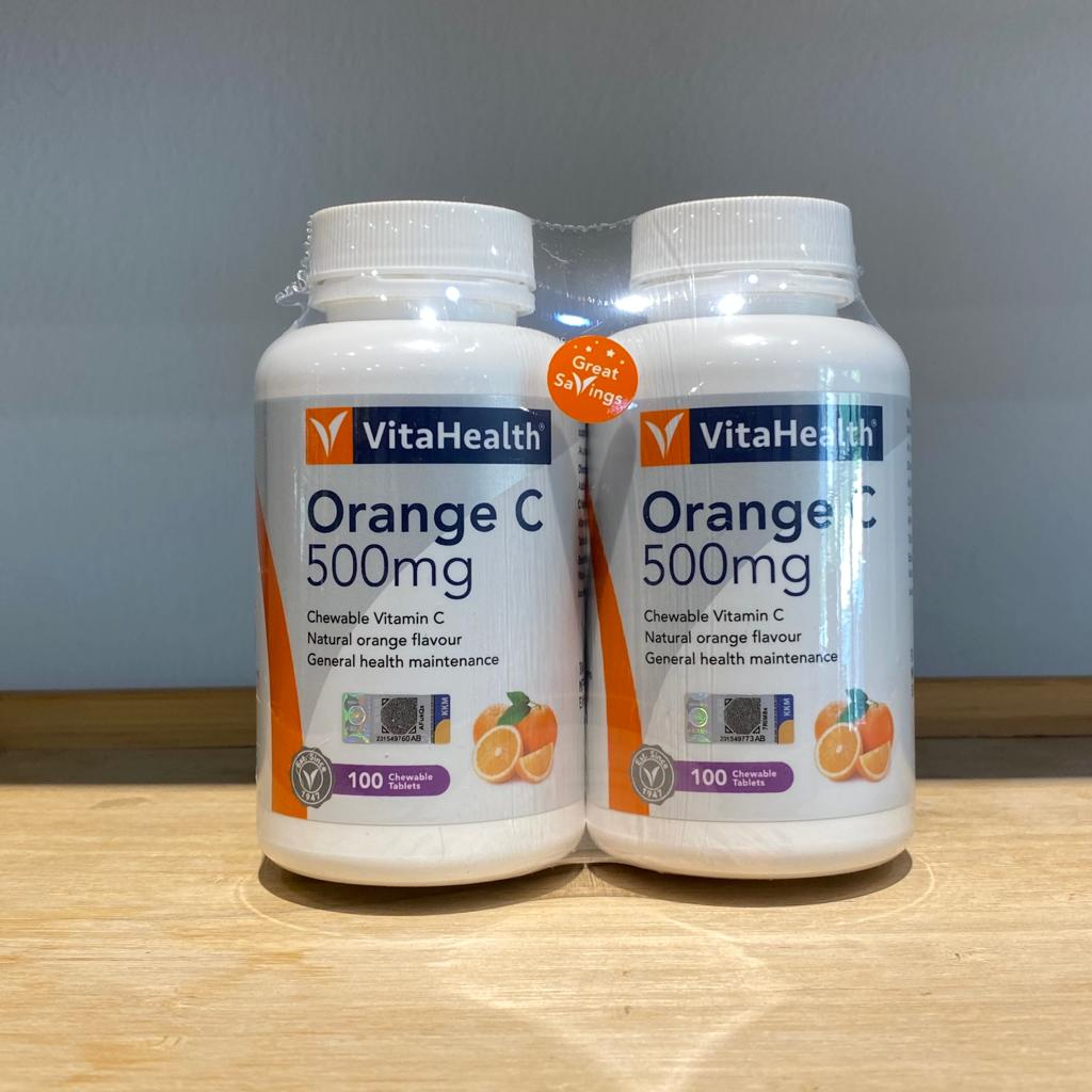 VitaHealth Orange C 500mg Chewable Vitamin C 100x2 | Shopee Malaysia