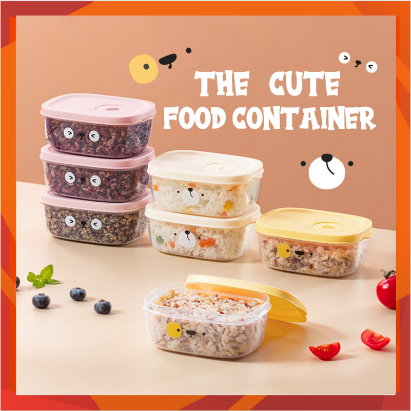 300ML Mini Cute Food Container, Bekas makanan,Healthy Lunch Box with ...