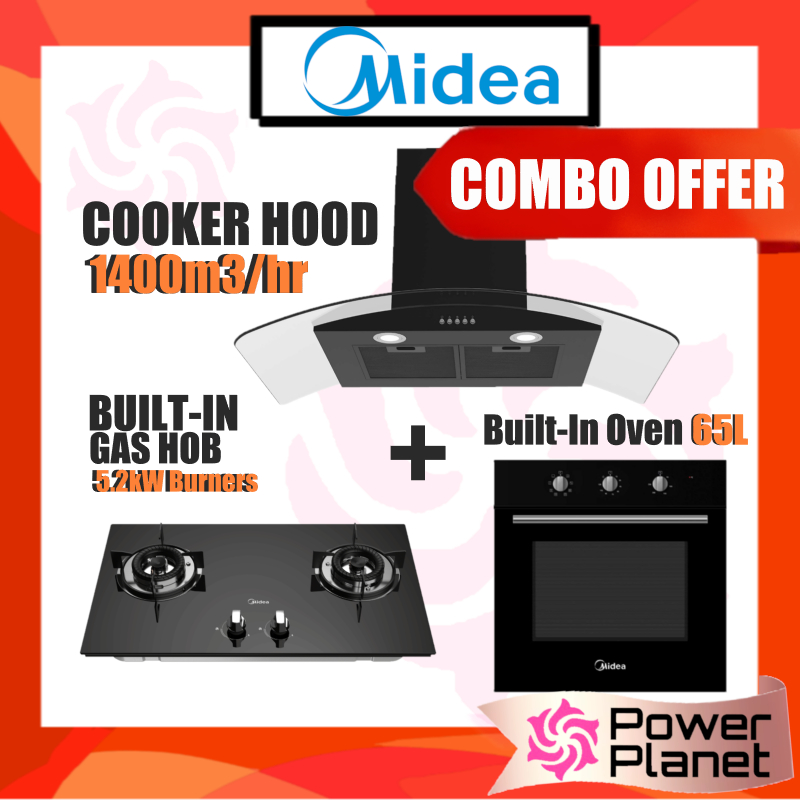 [COMBO OFFER ]Midea MCH-90V71 Cooker Hood + Built in Gas Hob MGH-76Q60B ...