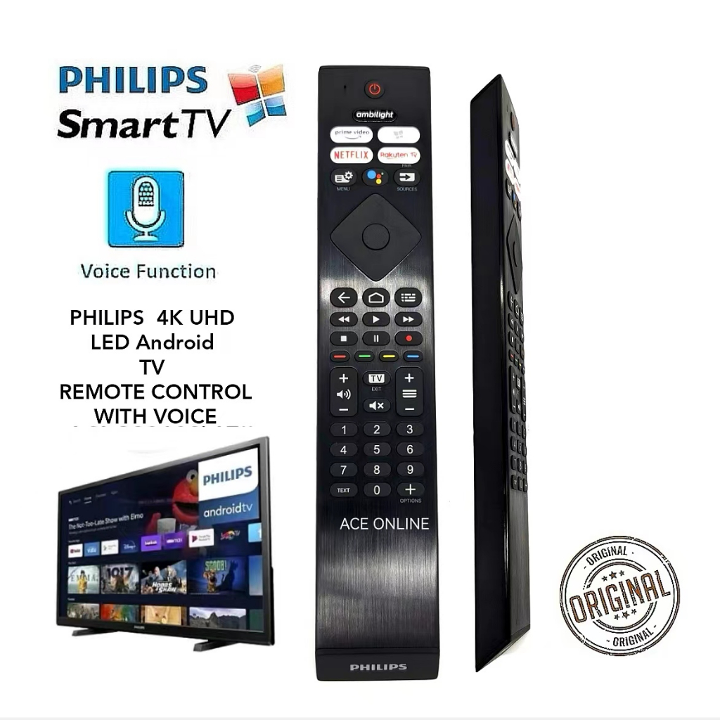 Original PHILIPS 4K UHD LED Android TV REMOTE CONTROL COMPATIBLE FOR ...
