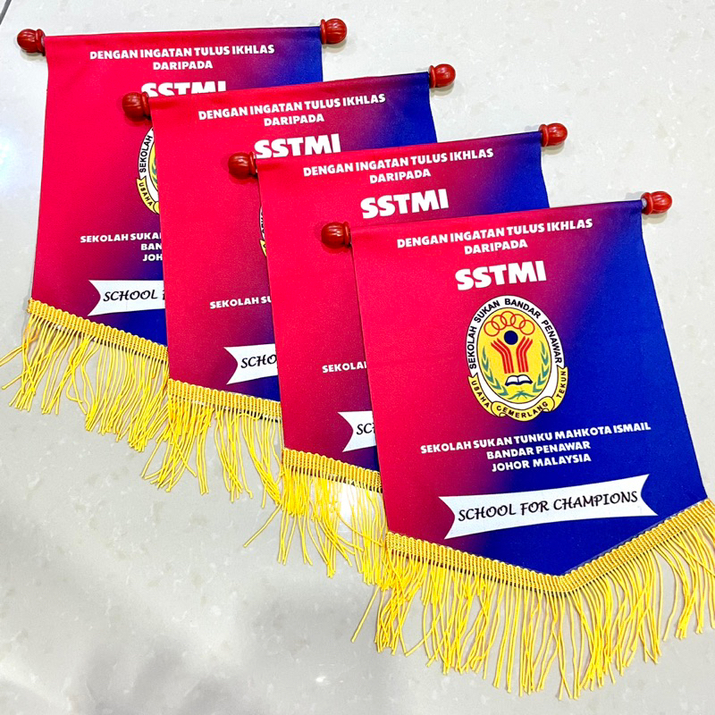 PENNANT FLAG MADE CUSTOM FULL COLOUR MATERIAL POLYESTER CENDERAHATI ...