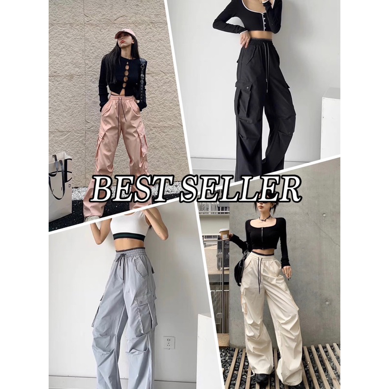 ̈•|𝐍𝐞𝐰 𝐜𝐨𝐥𝐥𝐞𝐜𝐭𝐢𝐨𝐧|• ̈ Lisa Cargo Pants🇰🇷 | Shopee Malaysia