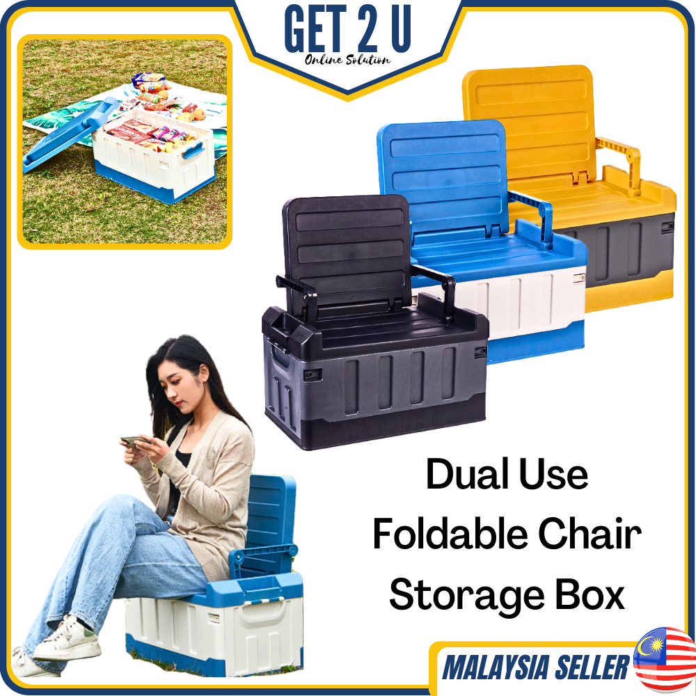 Foldable Chair Storage Box 2 In 1 Space Saving Storage Stool ...