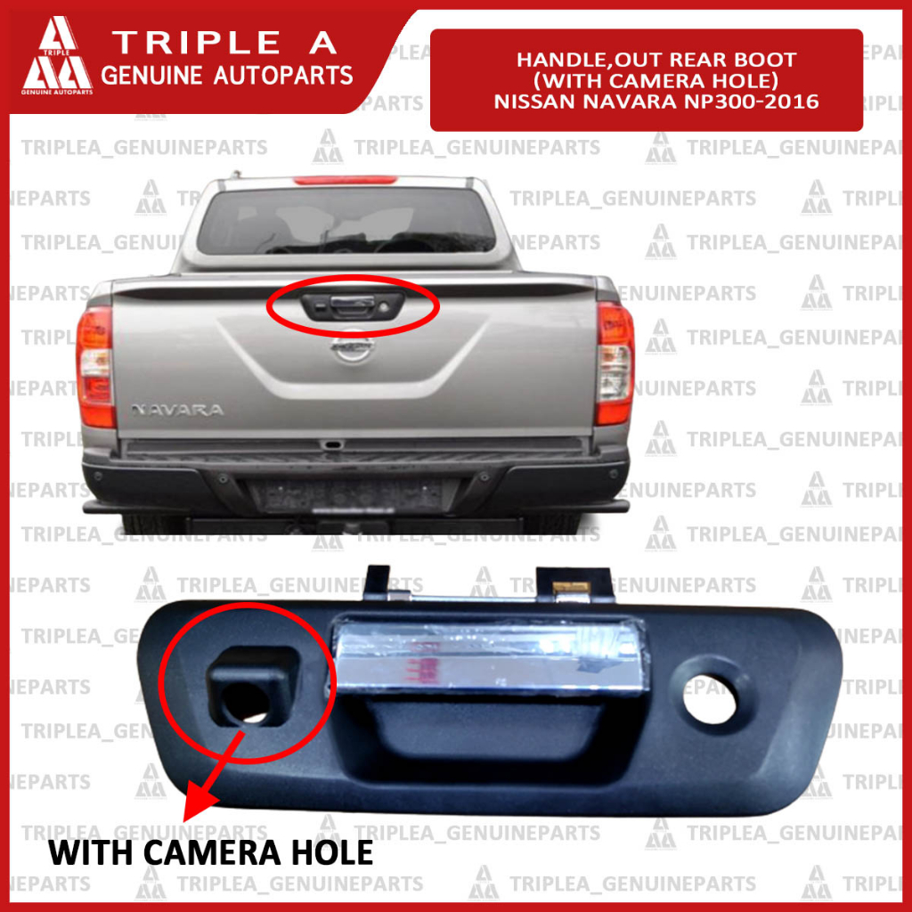 NISSAN NAVARA NP-300 NP300 2016 CHROME REAR BONNET HANDLE BOOT TRUNK ...
