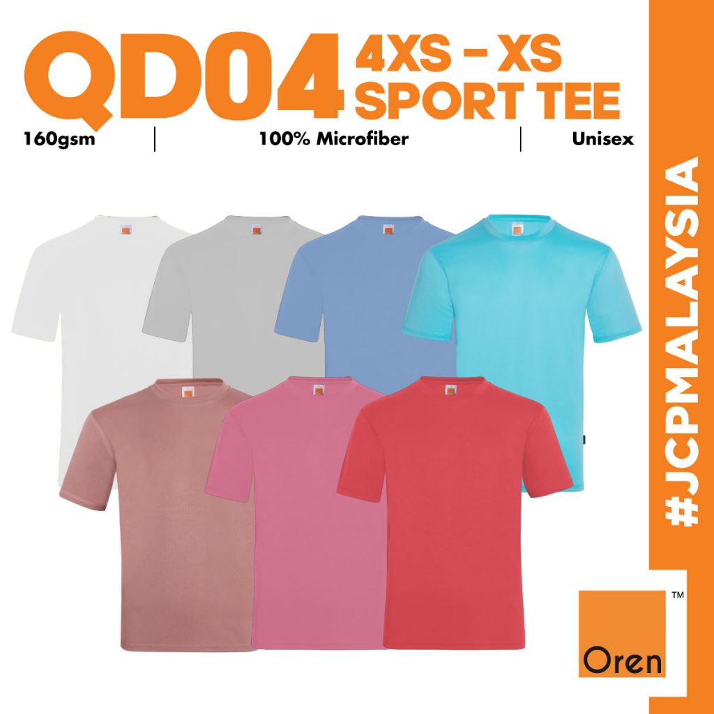 JCP x OREN SPORT QD04 Small Size 4XS 3XS 2XS XS Saiz Kecil Jersi ...