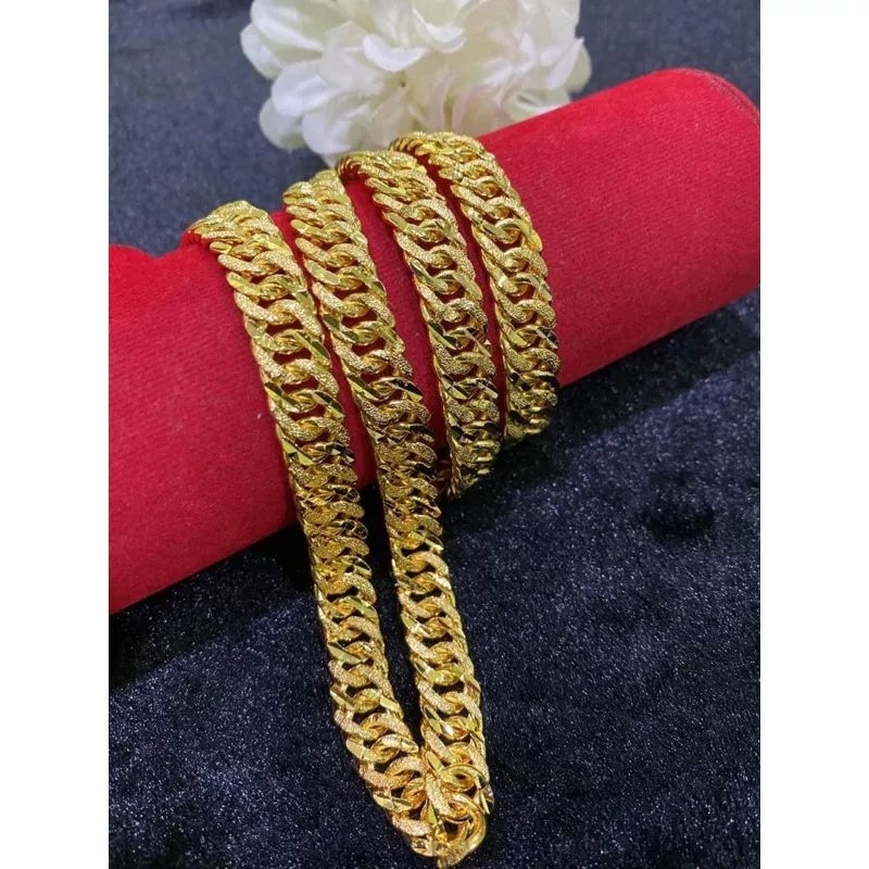 Rantai Leher Lipan 70cm Emas Bangkok Cop 916 women Necklace | Shopee ...