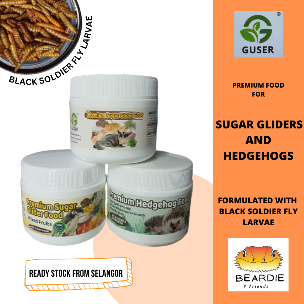 GUSER PREMIUM FOOD FOR SUGAR GLIDER WITH BLACK SOLDIER FLY LARVAE ...