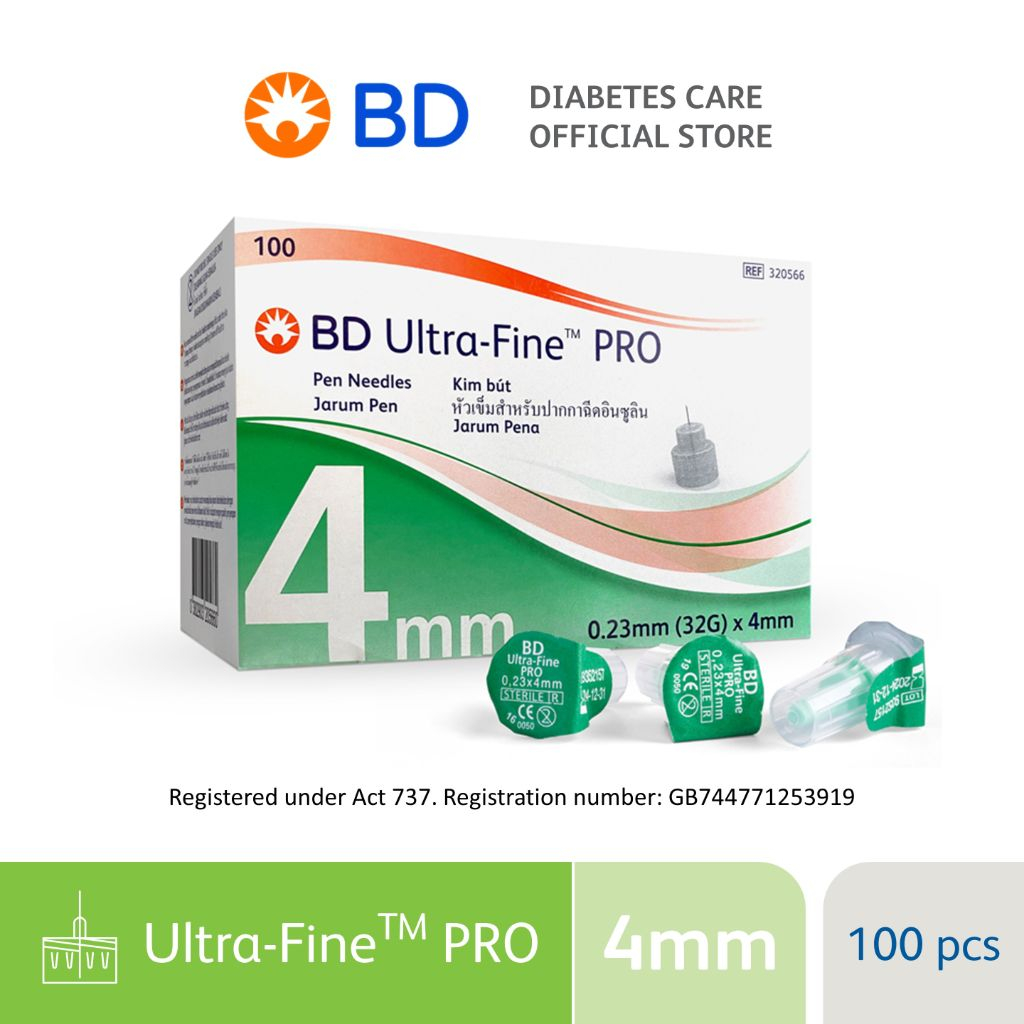 BD Ultra Fine Pro Insulin Pen Needles (4mm x 100's/Box) [Exp Jan 2029 ...
