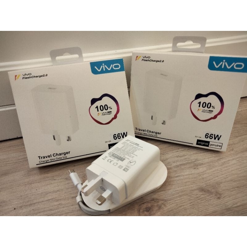 VIVO Fast Charger 44W/66W Flash Charger 2.0 Adapter With TYPE-C Usb ...