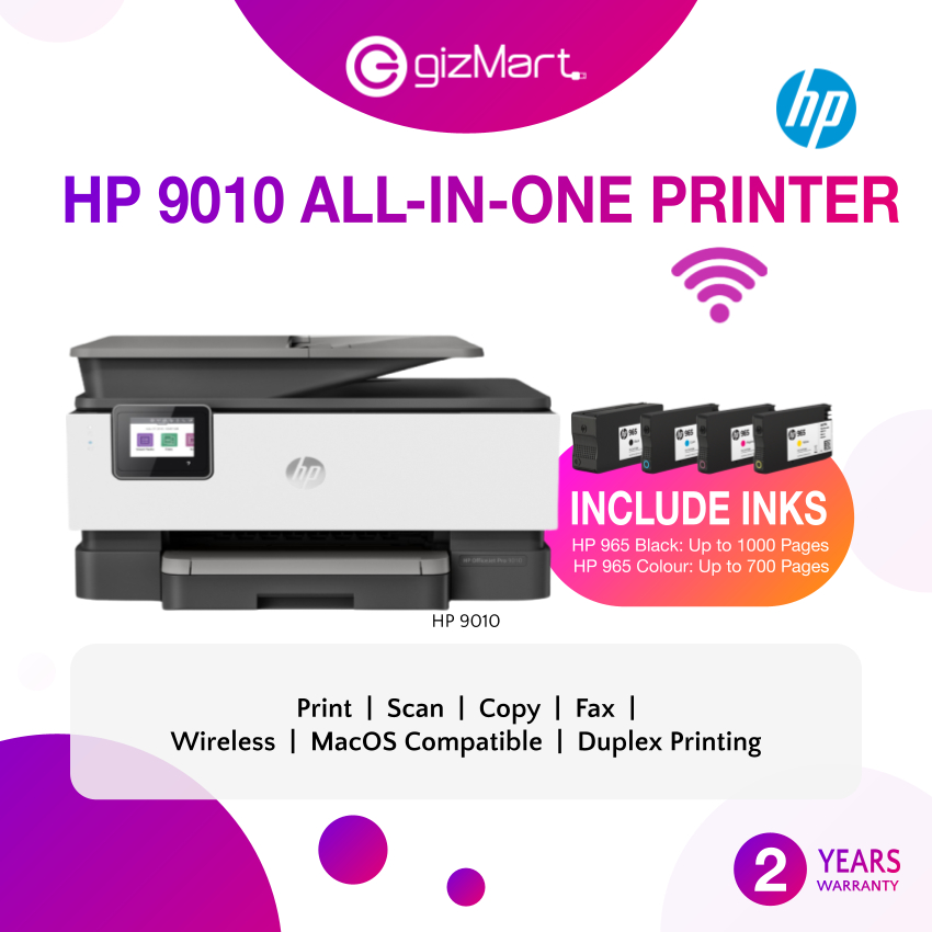 HP 9010 OfficeJet Pro All-In-One Printer With Print, Copy, Scan, Fax, ADF & Duplex | Shopee Malaysia