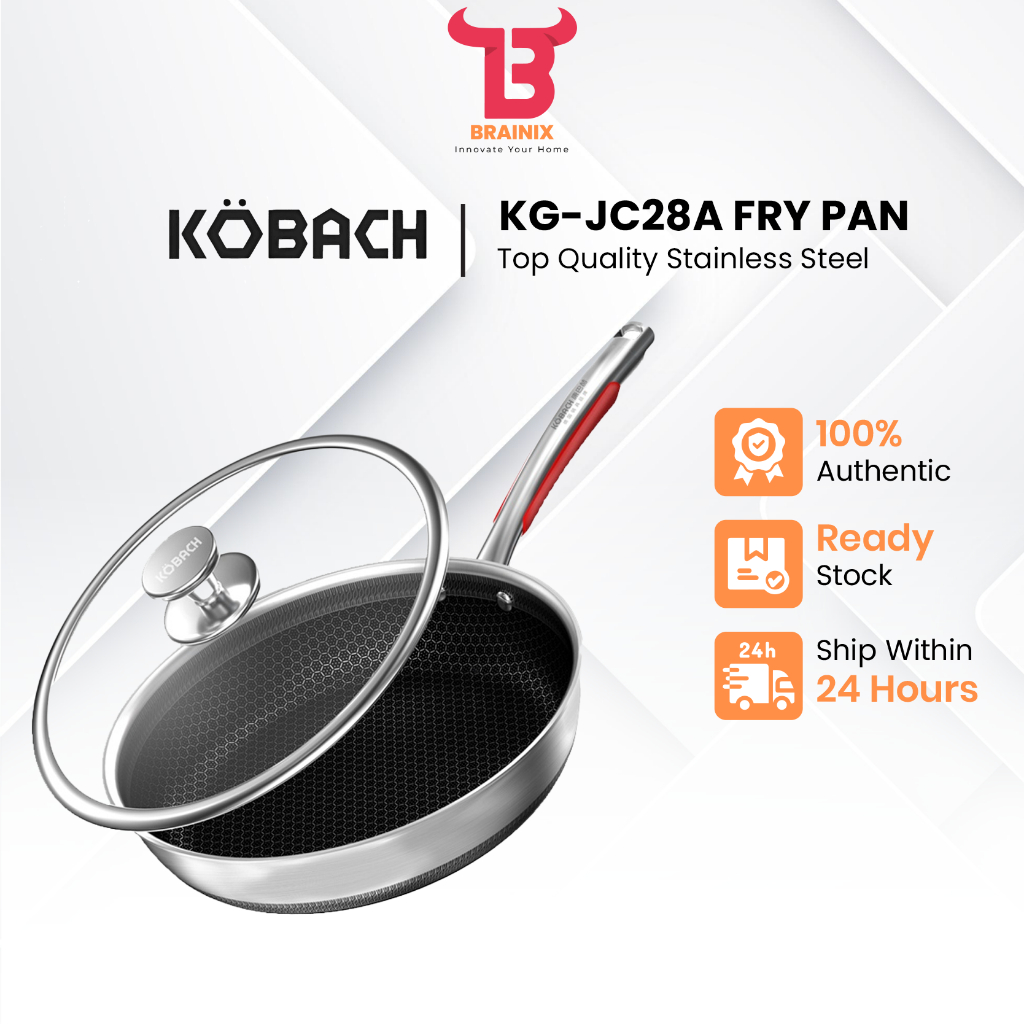 KOBACH KG-JC28A 28cm Non-Stick 316L Stainless Steel Deep Fry Pan with ...