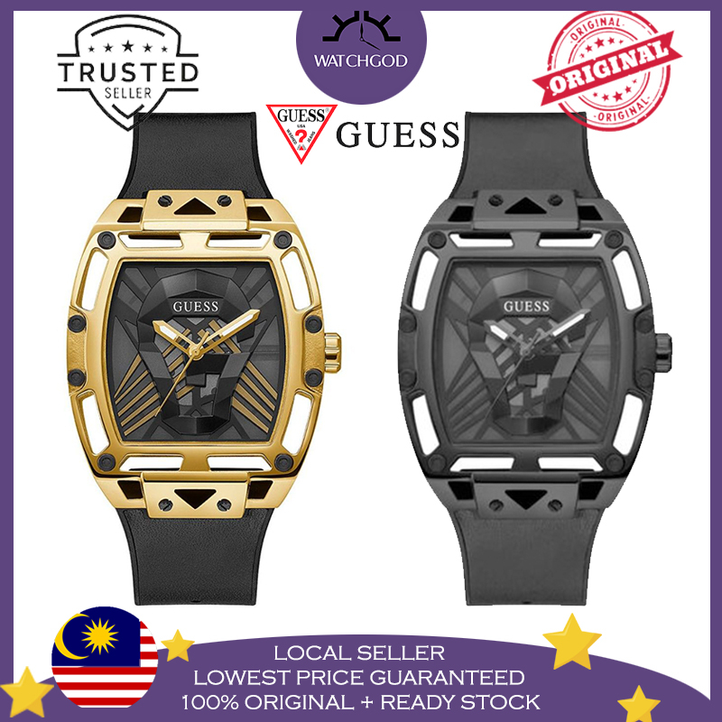 [LOCAL ORIGINAL] GUESS Legend Champagne Dial Genuine Leather Men Watch ...
